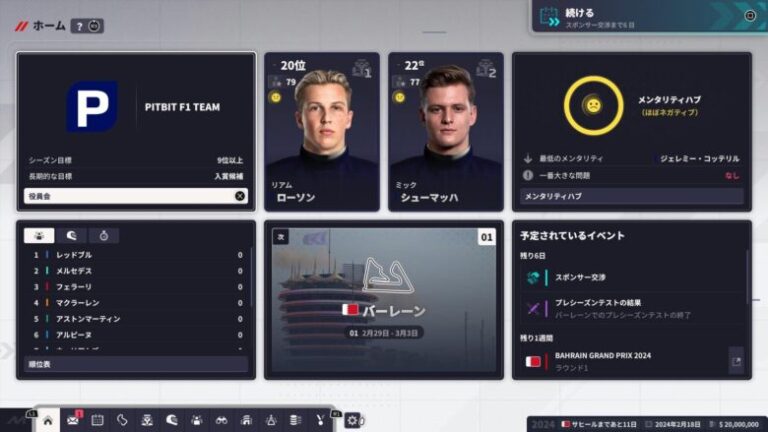 [F1マネージャー24]早速マイチームを作ってF1に参戦してみました！ | PitBit-F.com